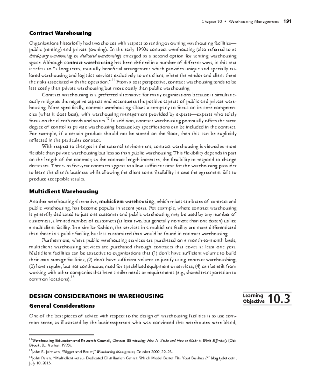 Chapter 10: Contract Warehousing & Design Considerations in Logistics ...