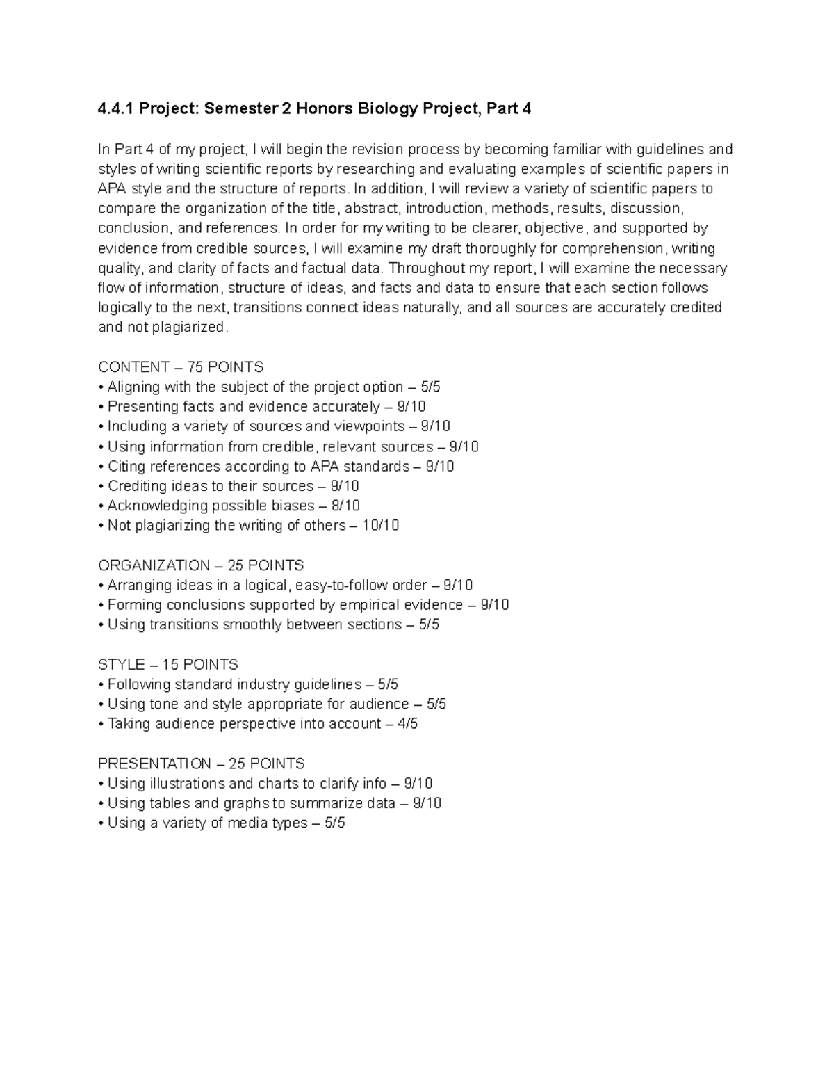 4.4.1 Project: Semester 2 Honors Biology Report Revision Guide - Studocu