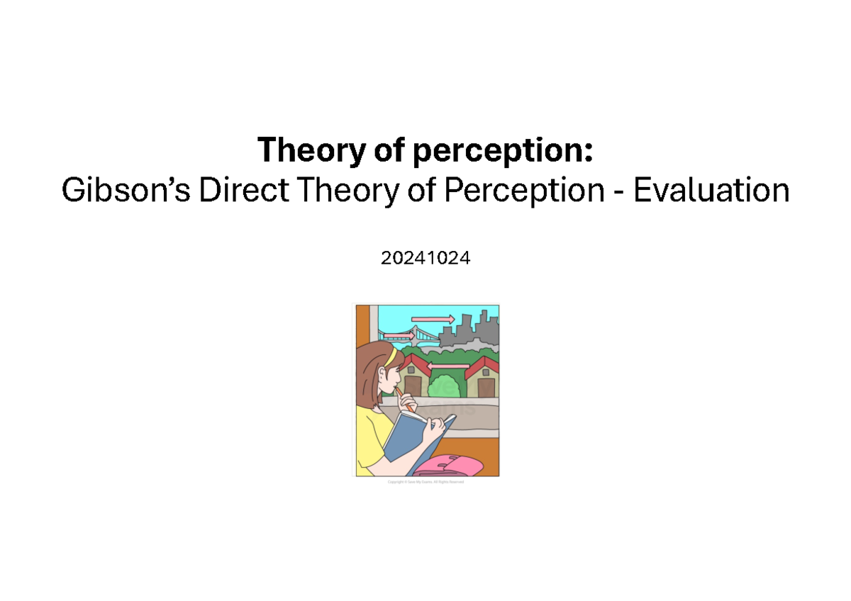 19 IG2 Gibson's Direct Theory of Perception: Overview & Evaluation ...