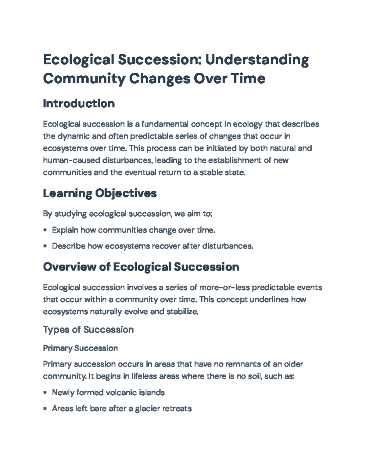 Ecological Succession: Understanding Community Changes Over Time ...