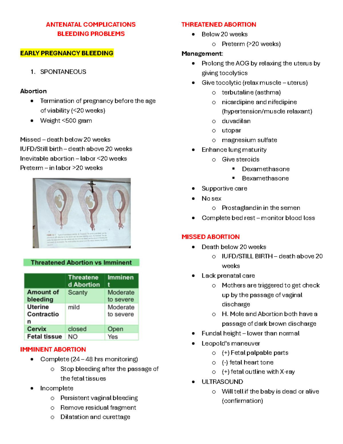 Abnormal Obstetric Complications: Intensive Study Notes - Studocu