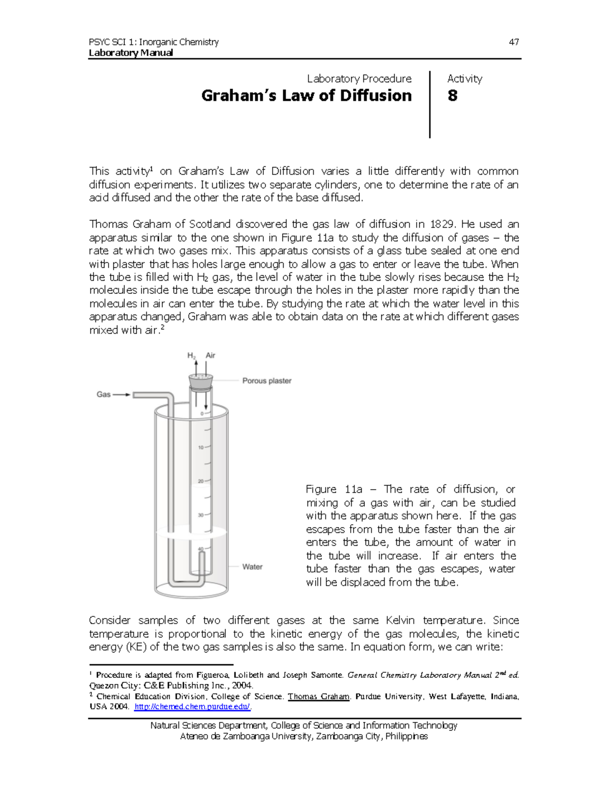 BL Inorg Chem Activity 8 Grahams Law of Diffusion - Industrial ...