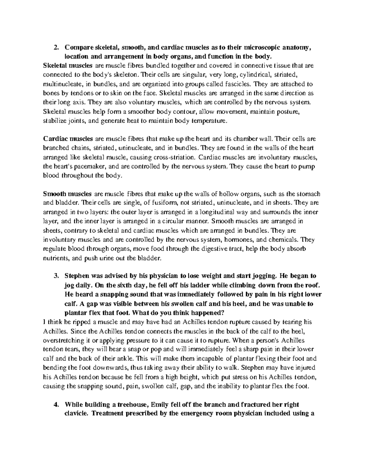 Muscular System Worksheet: Skeletal, Cardiac, & Smooth Muscle Q2-4 ...