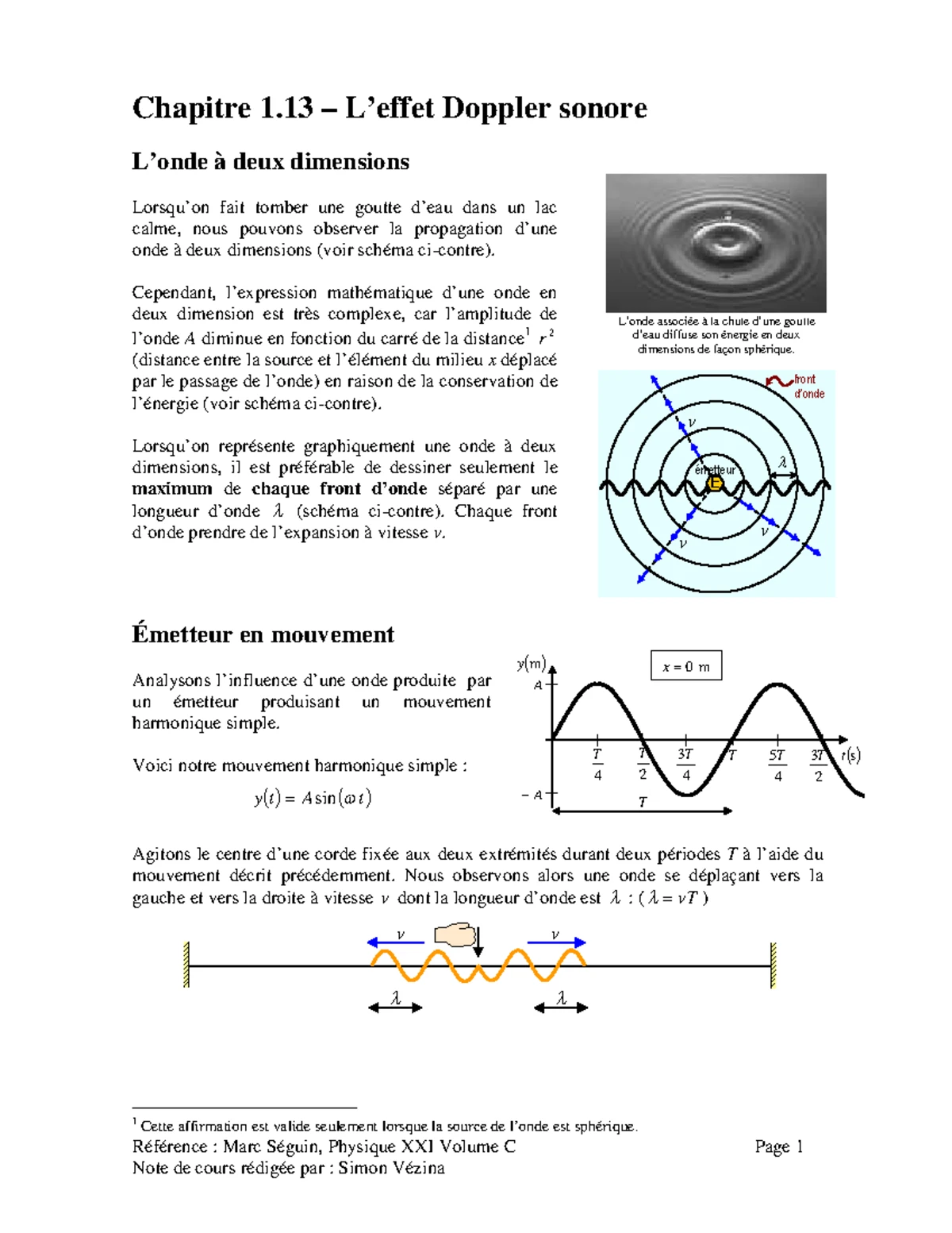 Effet Doppler - Chapitre 3 : Propriétés des Ondes en Terminale - Studocu