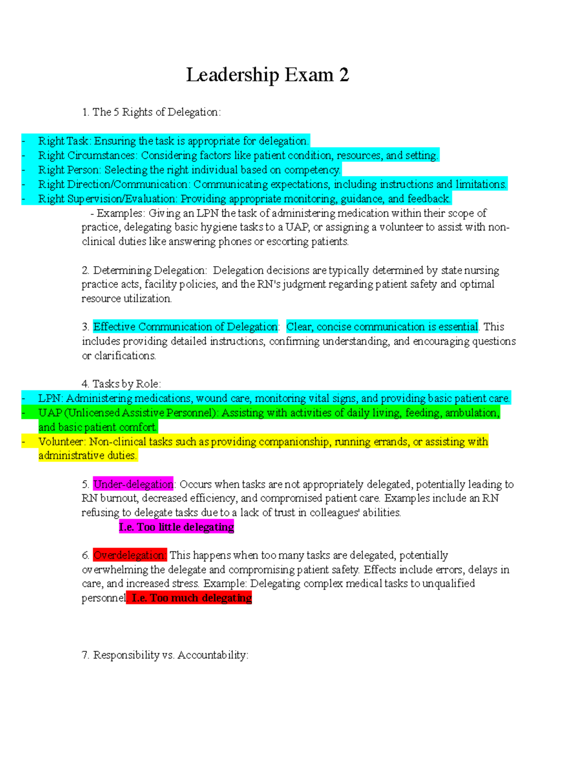 NUR 410 Leadership Exam 2 Study Guide: Key Concepts & Strategies - Studocu