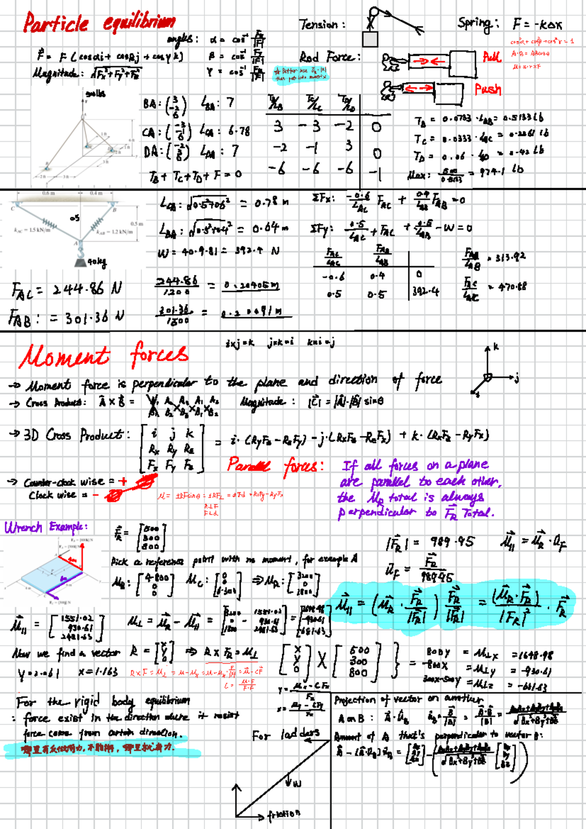 Physics 170 Equilibrium and Formula Sheet for Problem Solving - Studocu