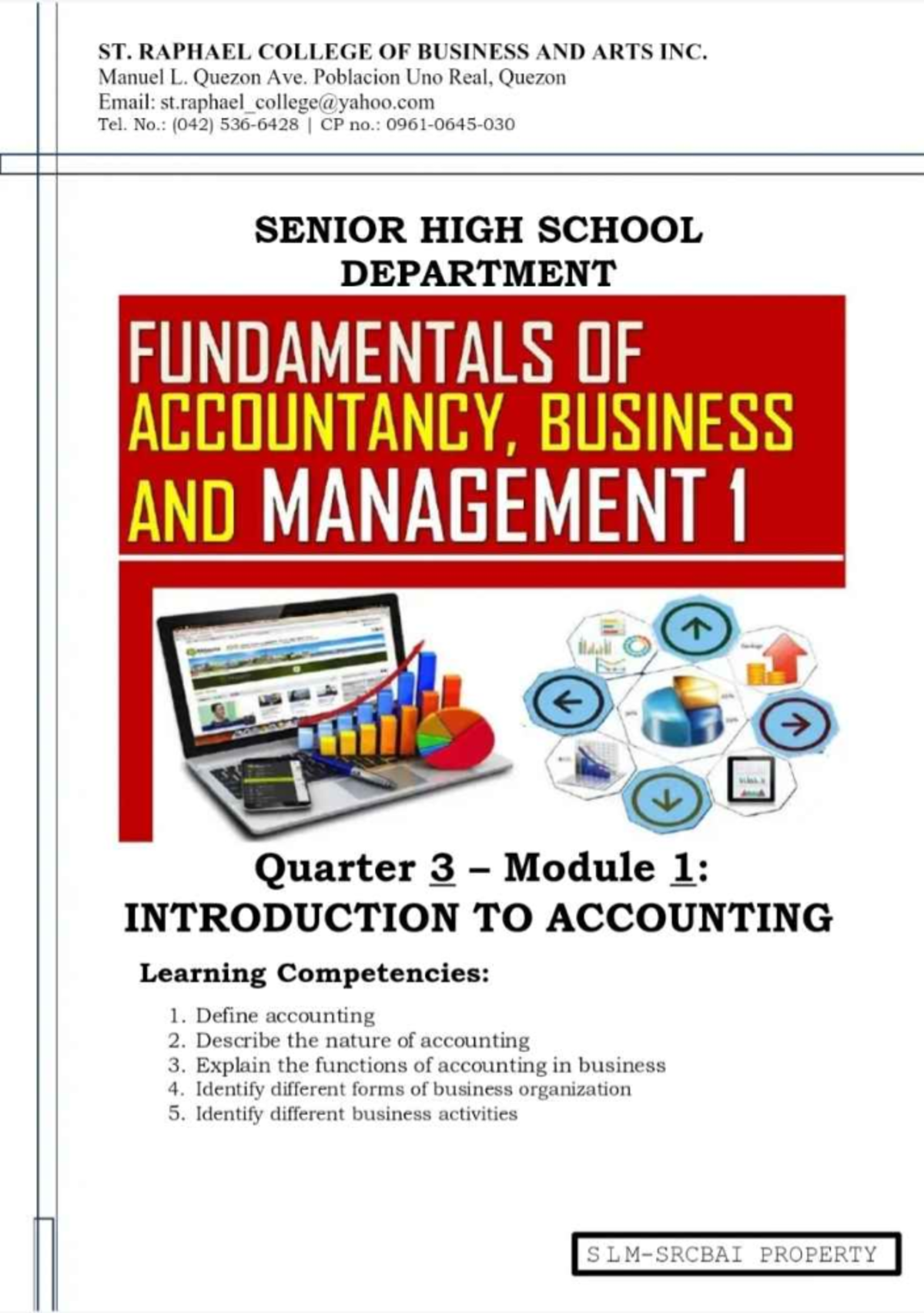FAR(learning 1) - FAR - ST. RAPHAEL COLLEGE OF BUSINESS AND ARTS INC ...