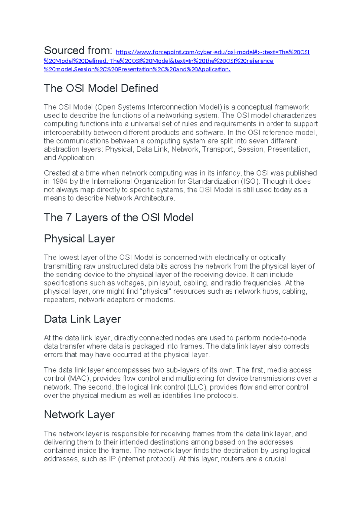 Understanding the OSI Model: A Comprehensive Overview - Studocu