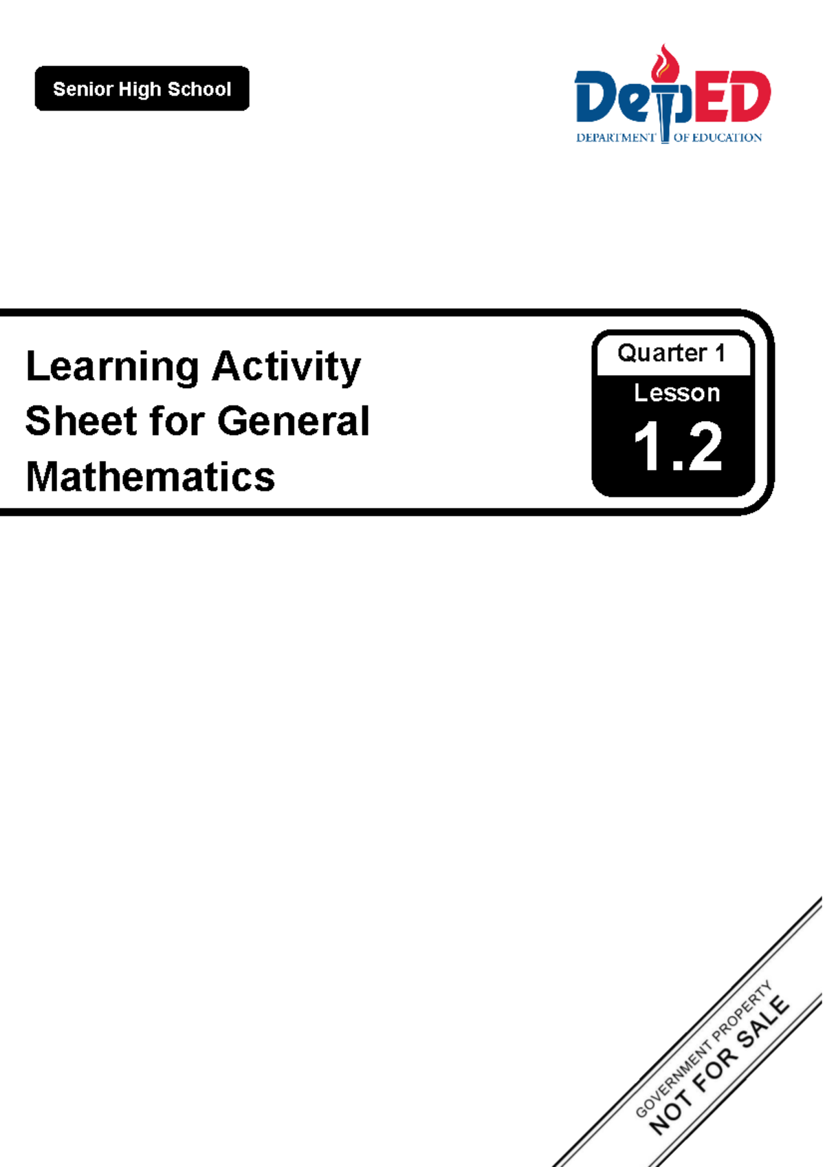 SHS GM Q1 LAS2: Learning Activity Sheet for Lesson 1.2 - Studocu