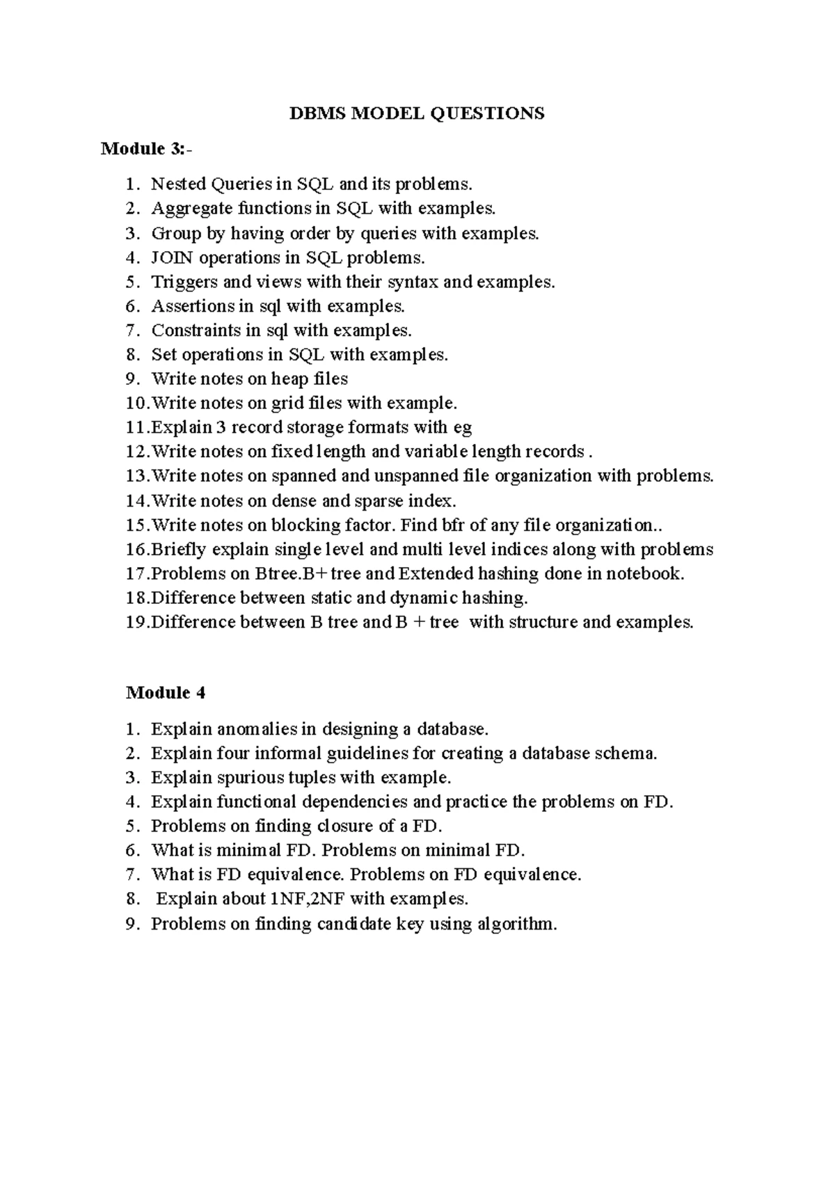 Ktu S4 Dbms Qp Module 3 Dbms Module Iii Sql Dml Data Manipulation