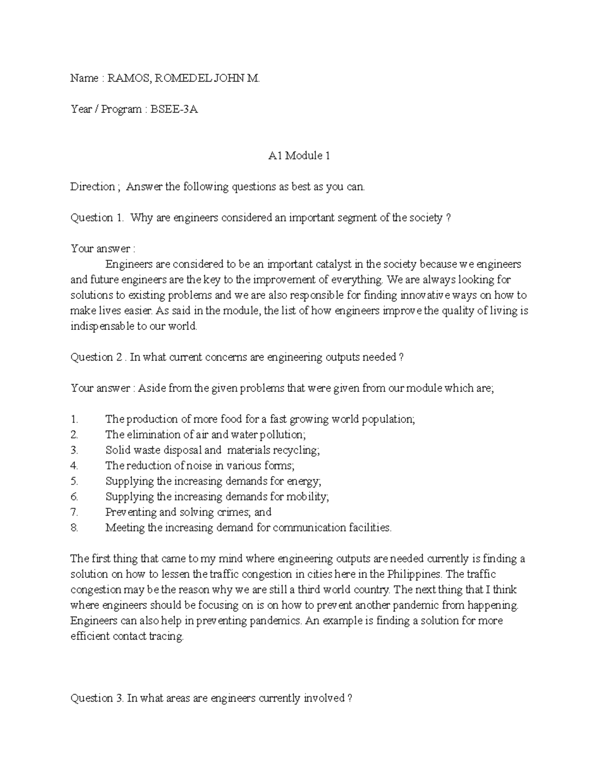 Engineering Management A1: Module 1 Q&A Insights and Relevance - Studocu