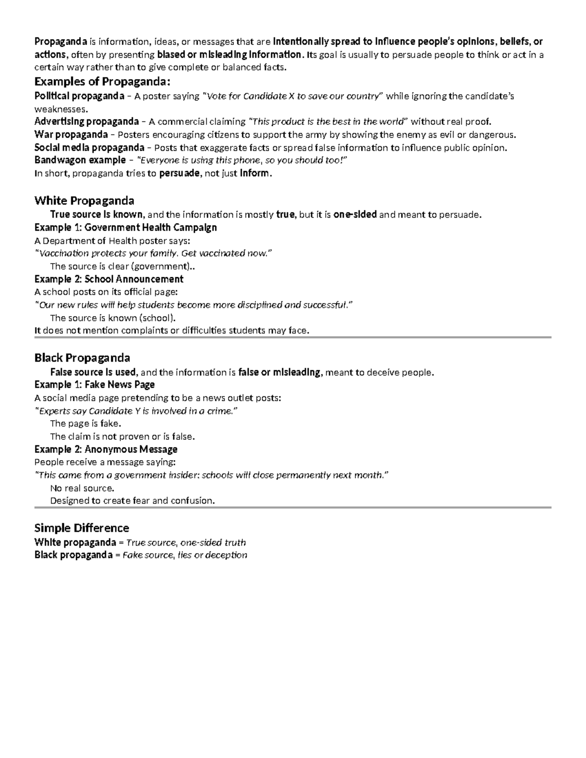 Understanding Propaganda: Grade 7 Insights - Studocu
