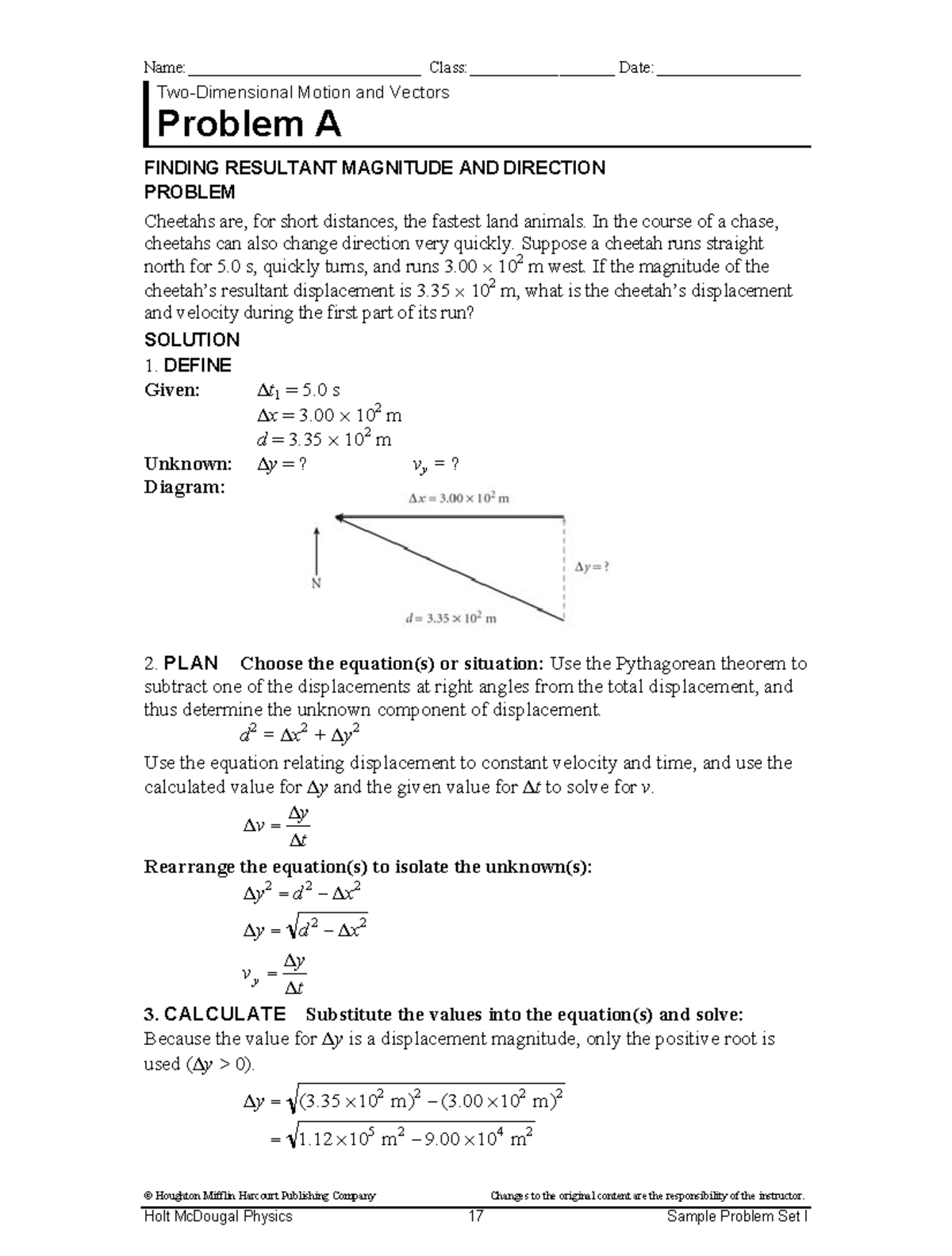 AP Physics 1 - Resultant Displacement & Vectors Problem Set I - Studocu