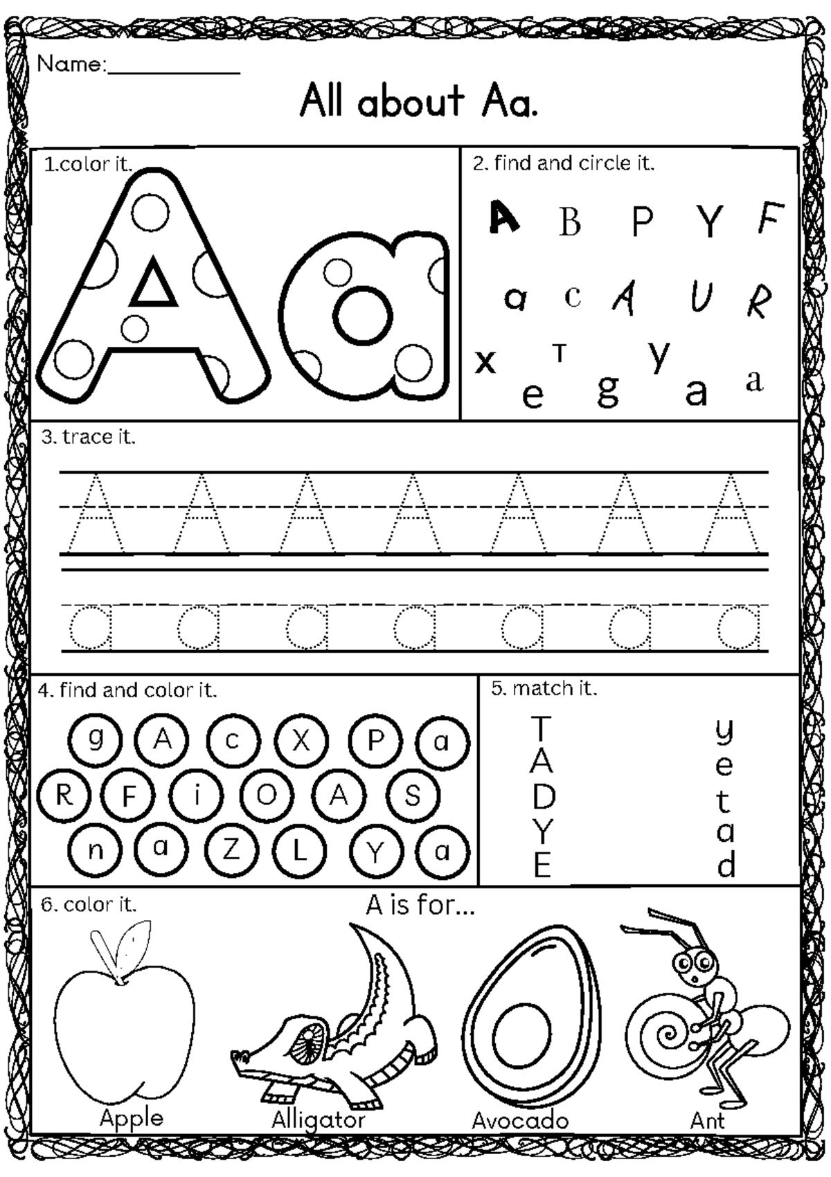 Alphabet Worksheets for Kindergarten: A-Z Practice Sheets AZ-1 - Studocu