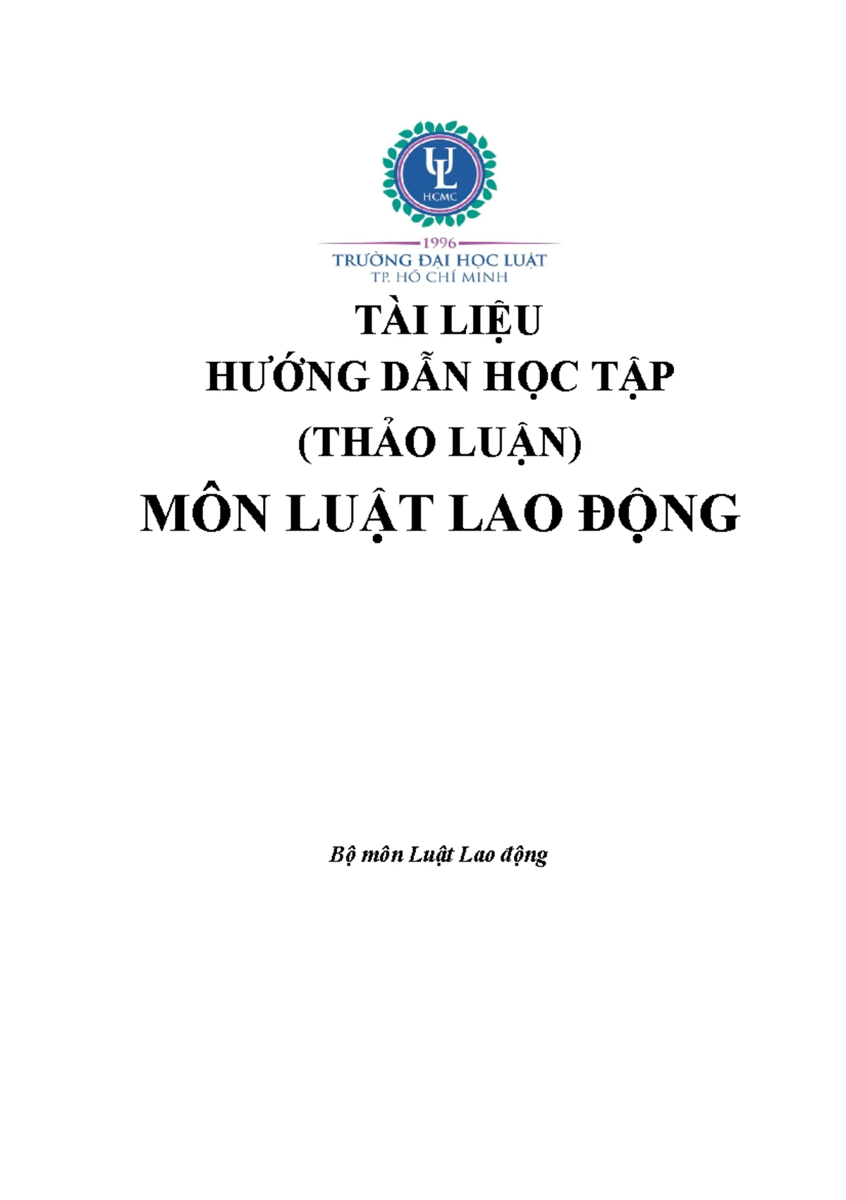 102 + 55 CÂU TRẮC NghiệM LUẬT LAO ĐỘNG - TRẮC NGHIỆM LUẬT LAO ĐỘNG Câu 1: Luật Lao động - Studocu