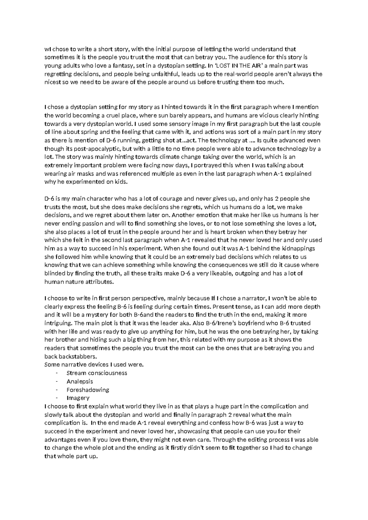 Flapc Essay Example: Trust and Betrayal in a Dystopian Fantasy - Studocu