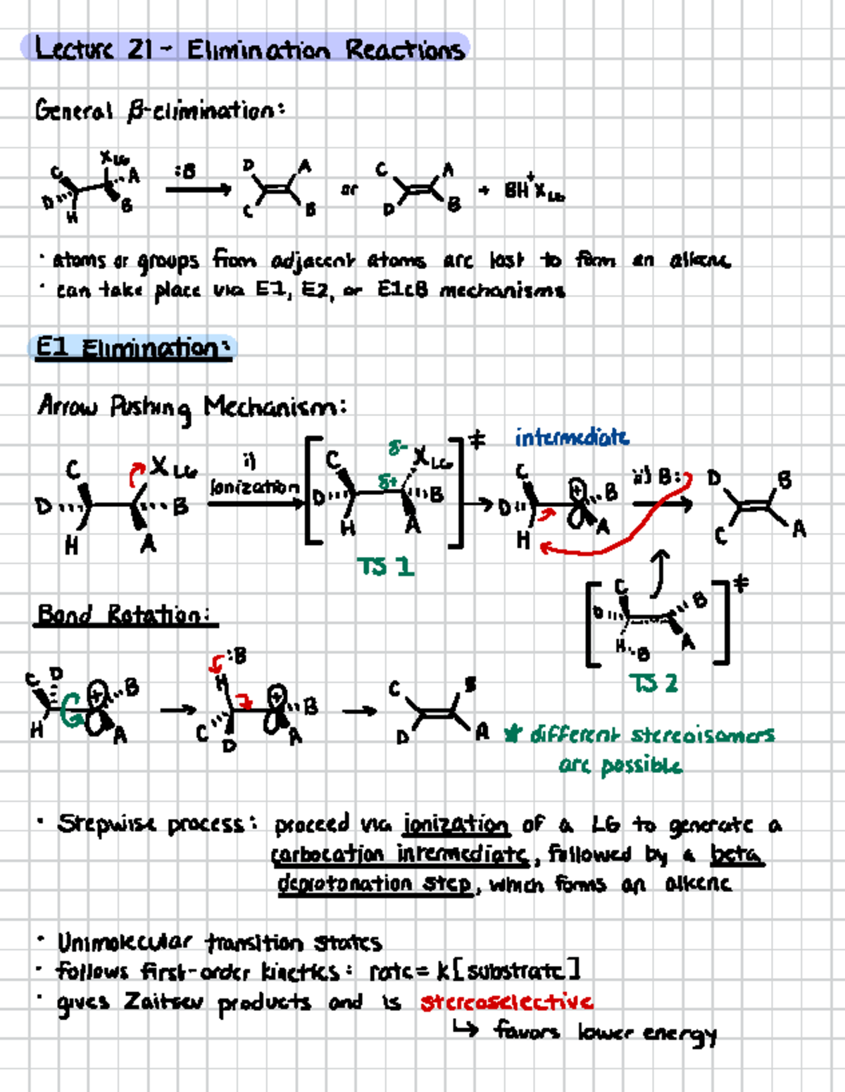 Lecture Notes on Elimination Reactions and Nucleophilic Substitution ...