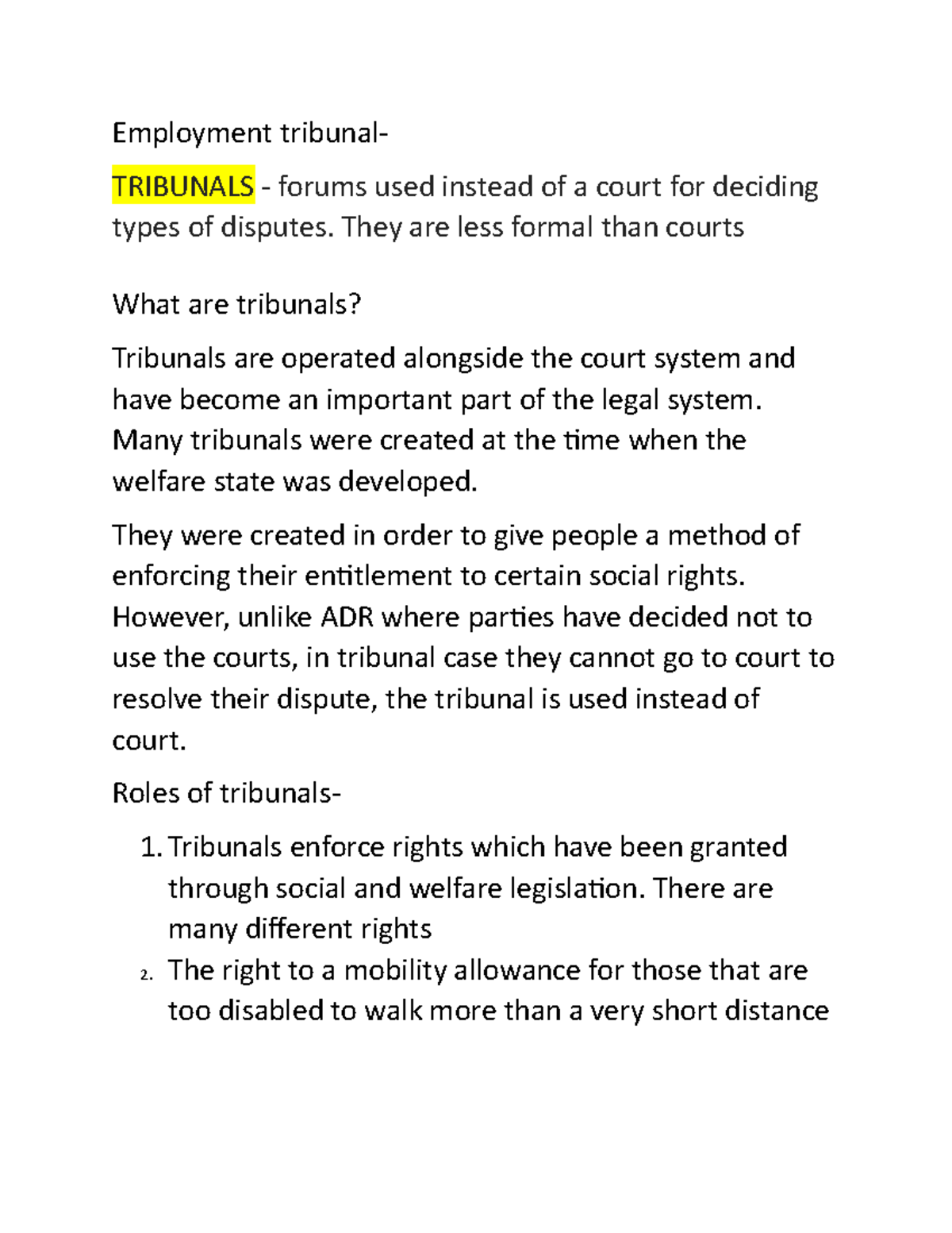 Employment Tribunals: Understanding Their Role and Structure - Studocu