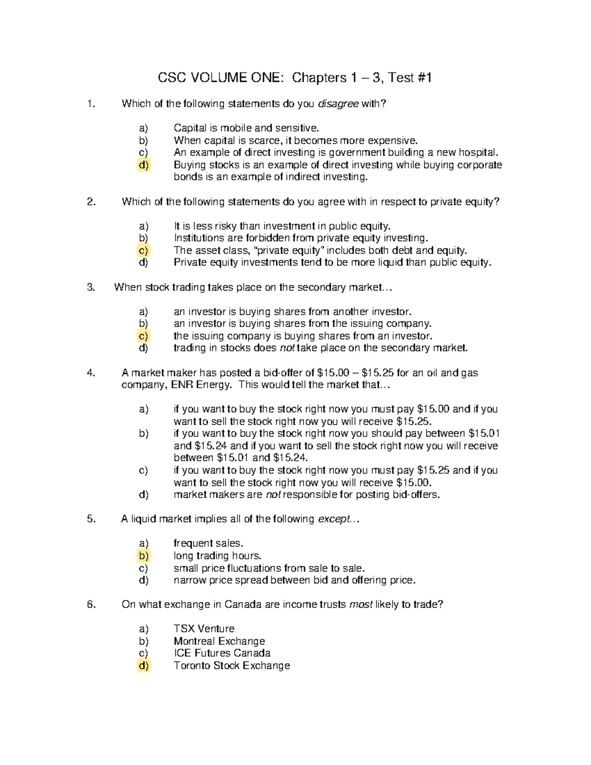 CSC-V1- Questions - Sample Tests 2019 - CSC VOLUME ONE: Chapters 1 3 3 ...