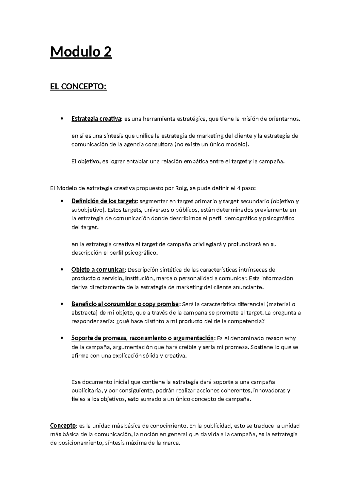 Resumen M2: Creación de Estrategias Creativas en Publicidad - Studocu