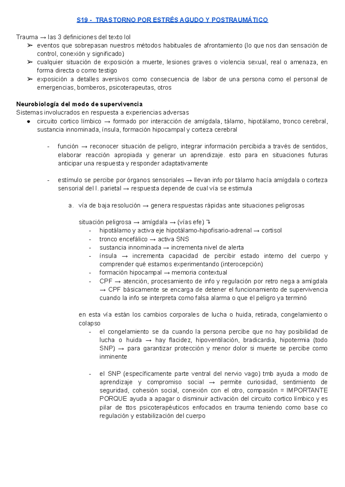 S19 Trastorno de Estrés Agudo y TEPT: Definiciones y Tratamientos - Studocu