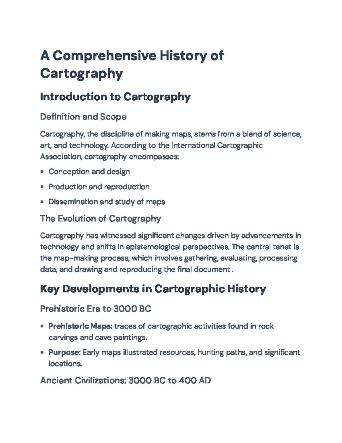 A Comprehensive History of Cartography: From Prehistoric Maps to GIS ...