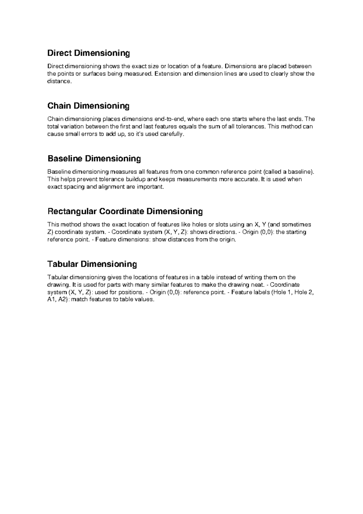 Dimensioning Techniques Study Guide (ENG 101) - Studocu