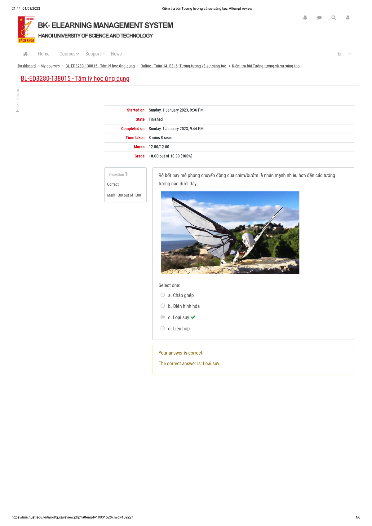 Kiểm tra Tưởng tượng và Sáng tạo BL-ED3280-138015 - Tâm lý học ứng dụng - Studocu