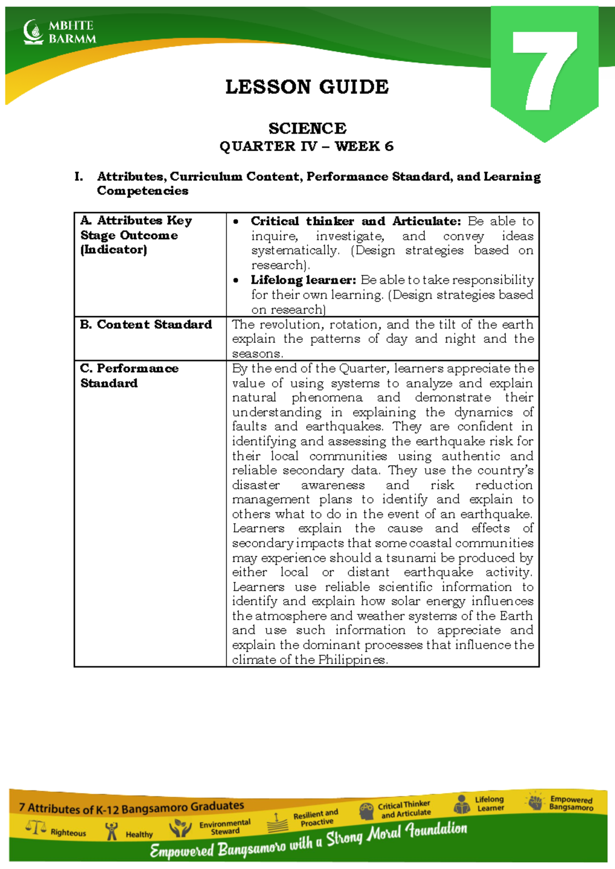 LG G7 Sci Q4 W6 - Understanding Earth's Tilt and Sunlight Intensity ...