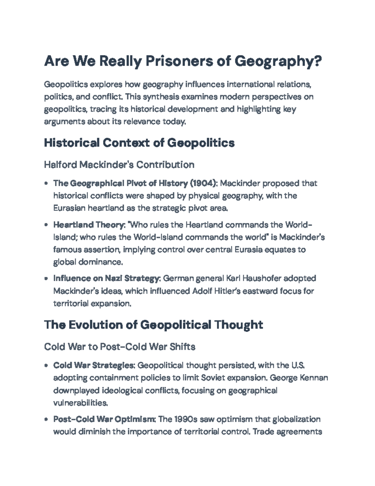 Geopolitics and Geography: Understanding Modern International Relations ...