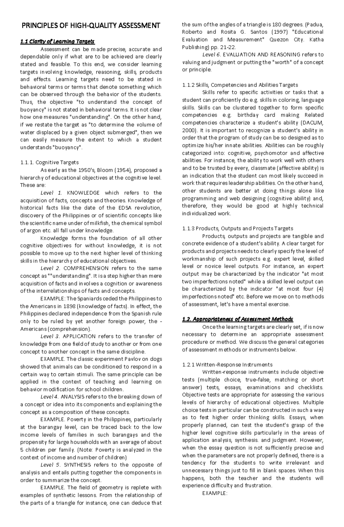 Principles of High-Quality Assessment for Effective Learning - Studocu