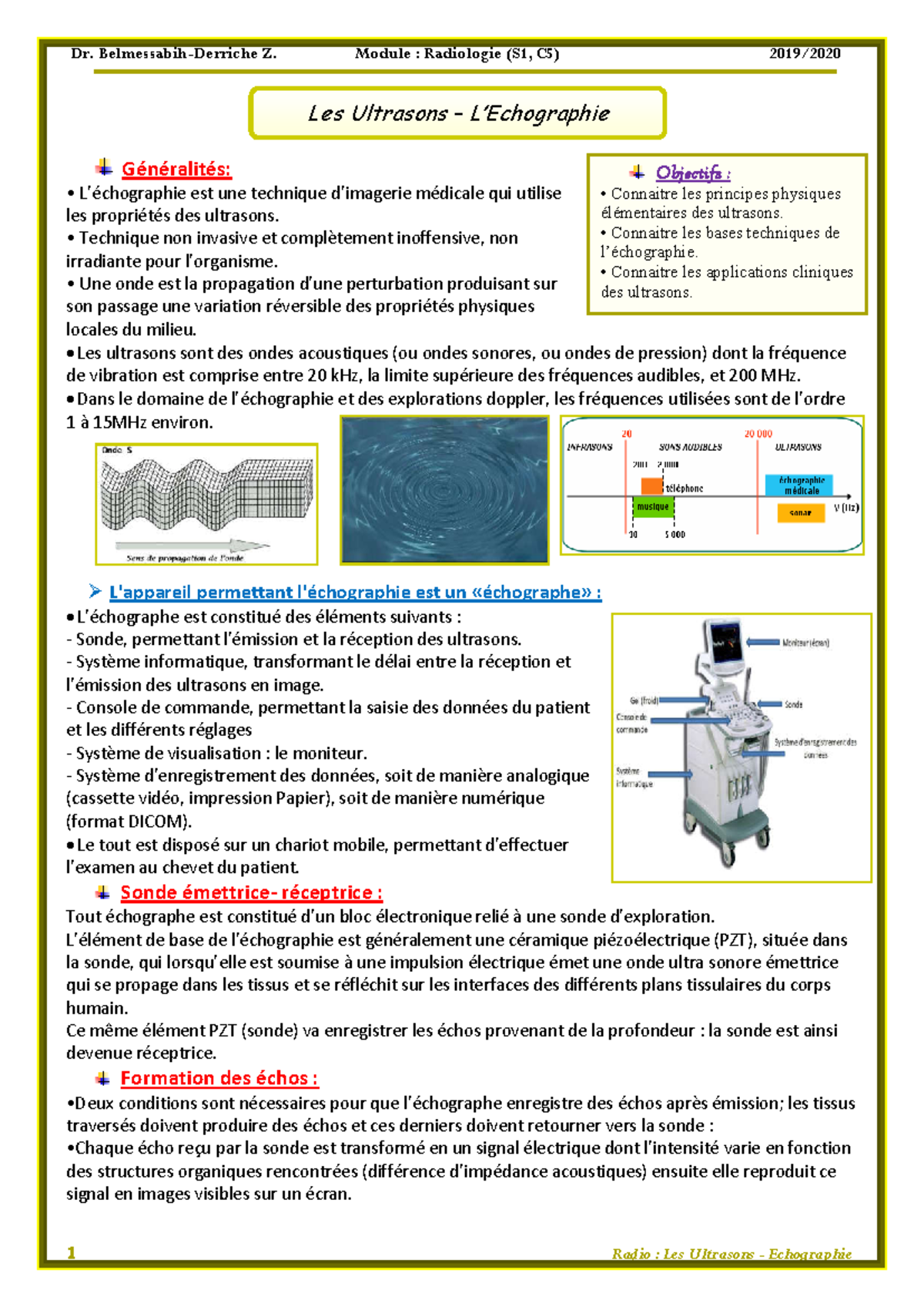 Les Ultrasons en Échographie (S1, C5) : Principes et Applications - Studocu