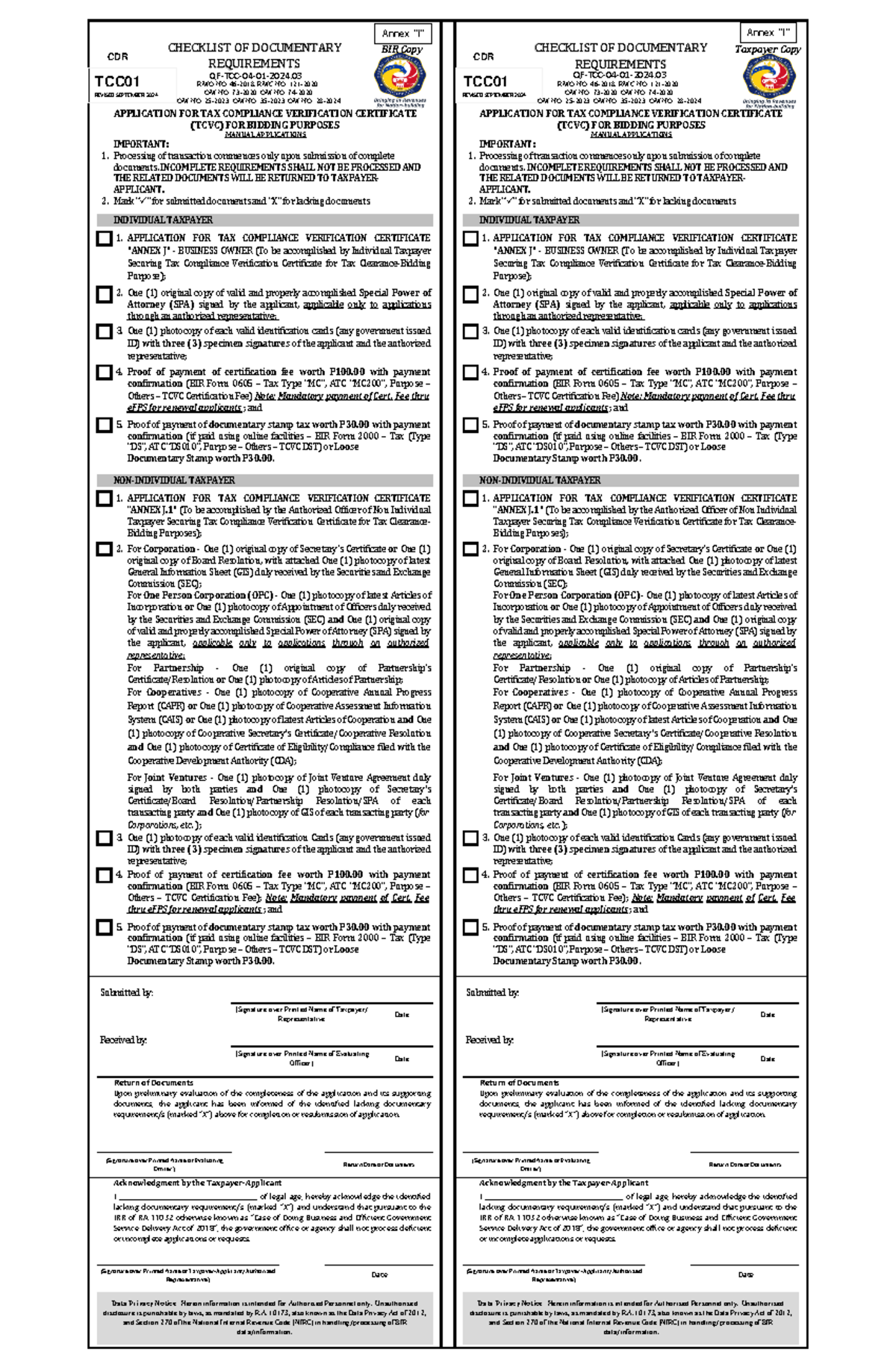 CDR TCC Application for Tax Compliance Verification Certificate - Studocu