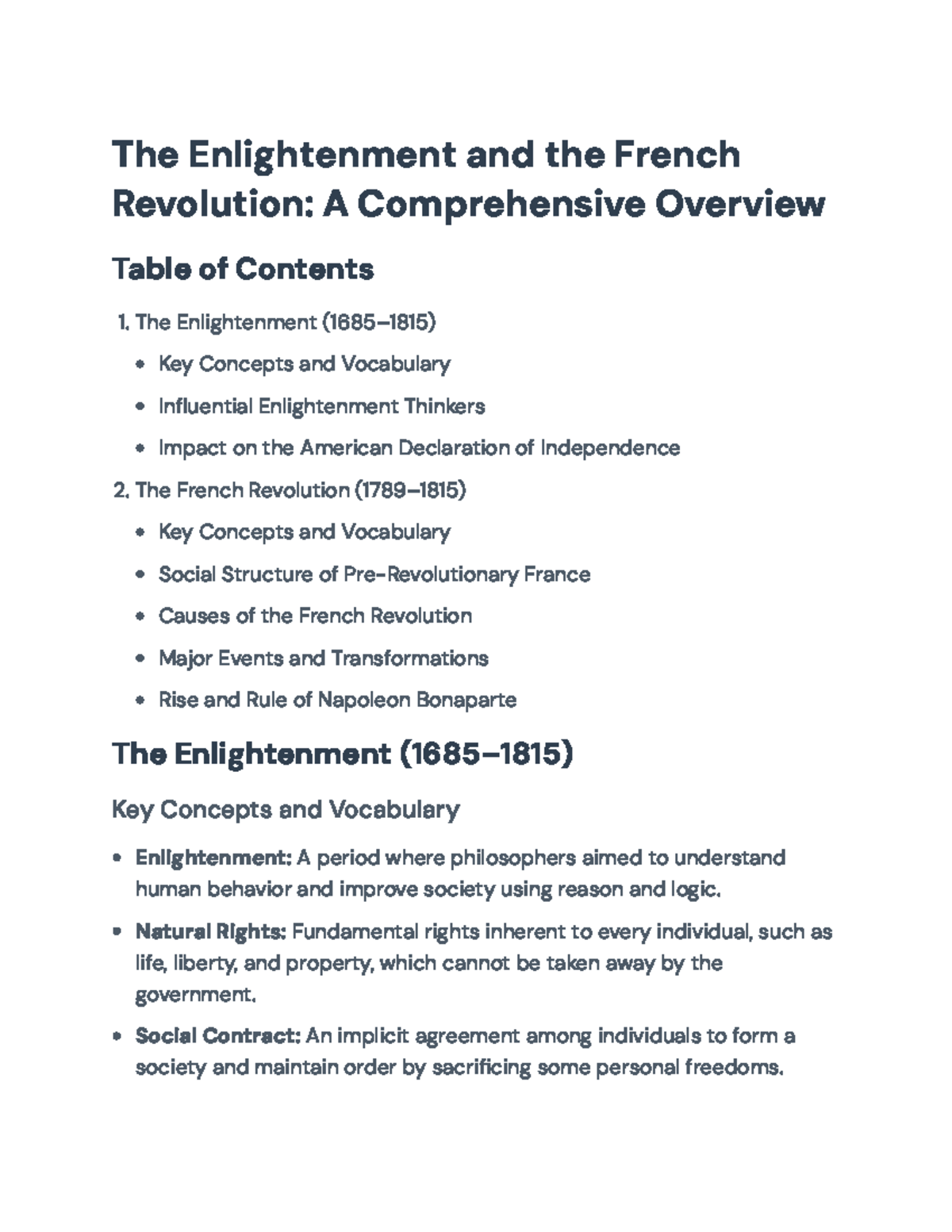 The Enlightenment and the French Revolution: Key Events and Ideas - The ...