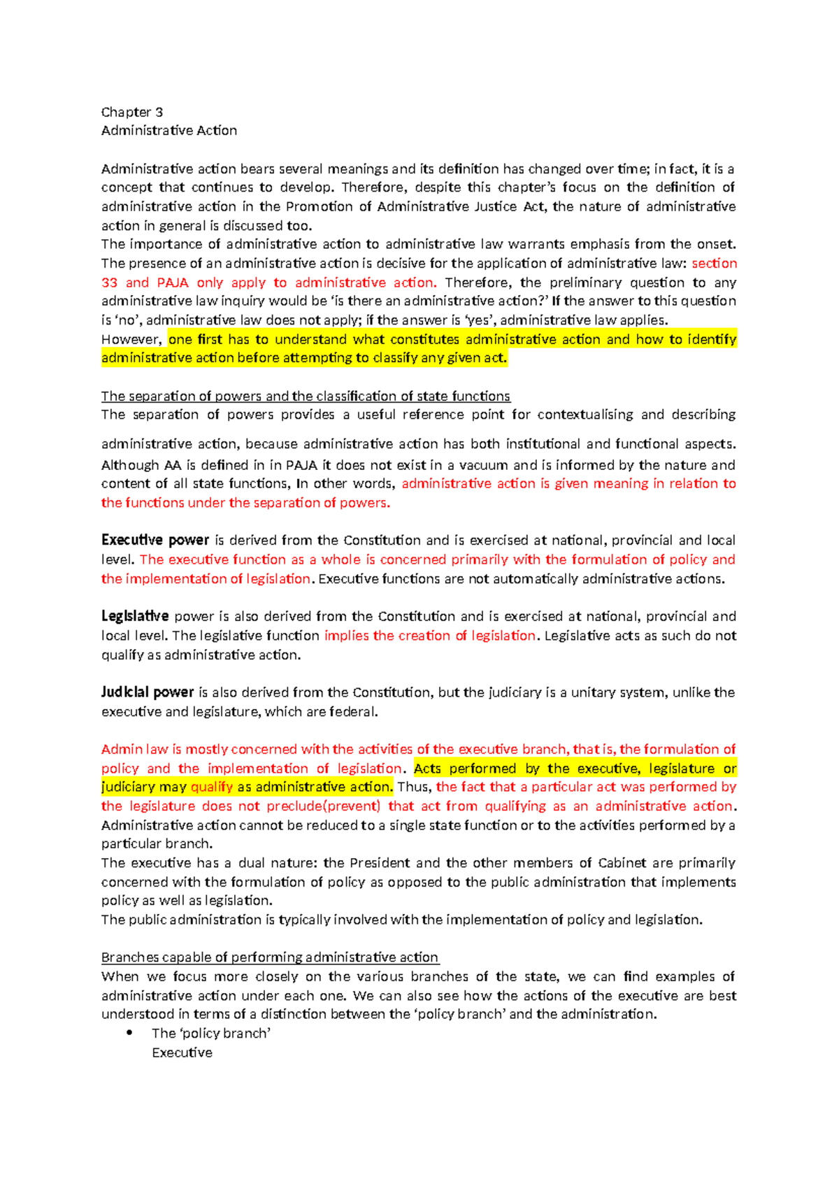 Admin Law Chapter 3: Understanding Administrative Action - Studocu