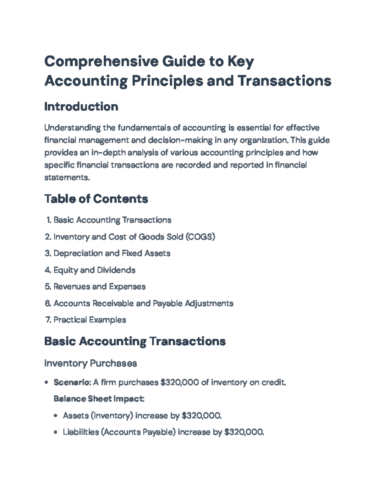 Comprehensive Guide to Accounting Principles and Transactions (ACCT 101 ...