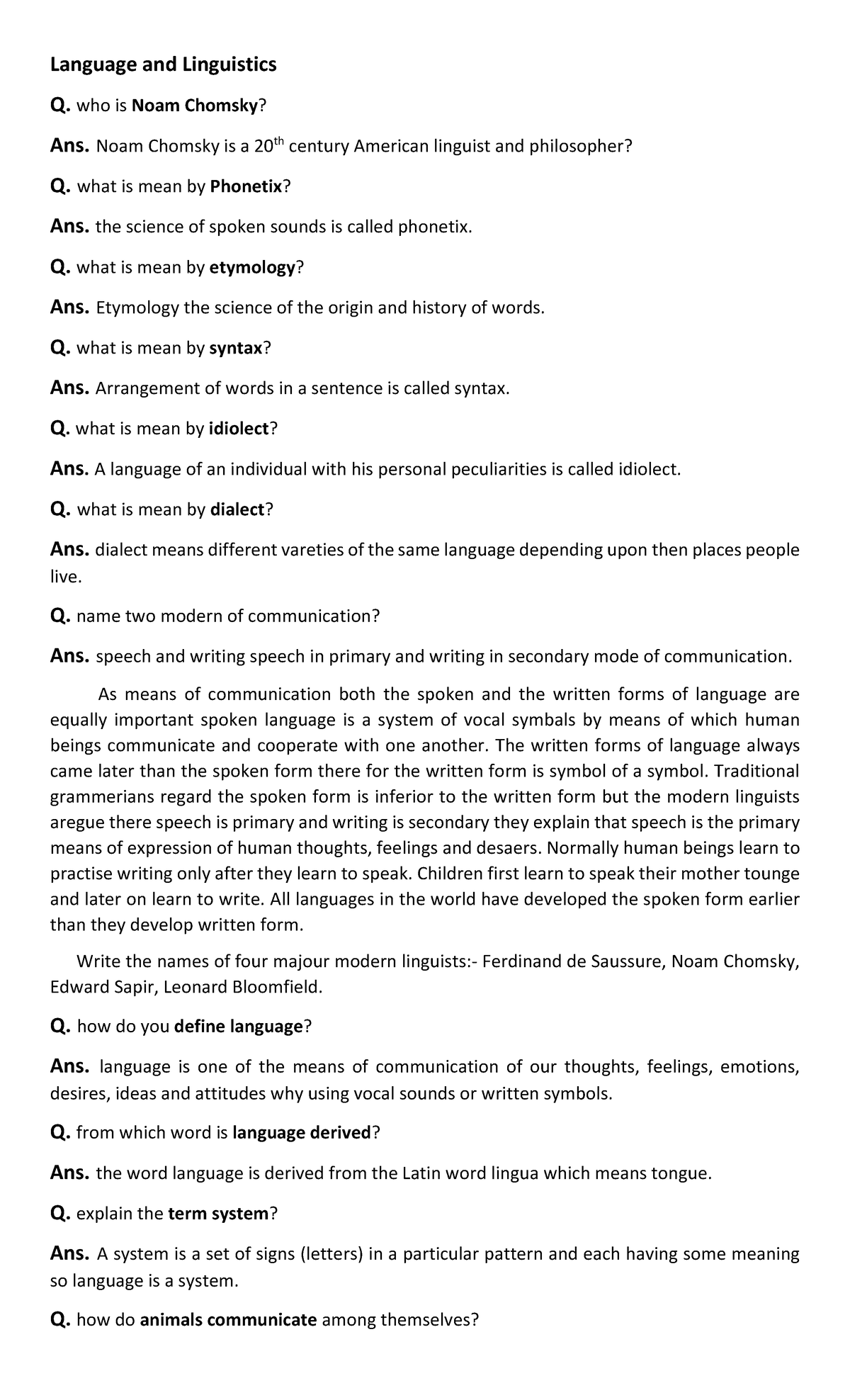Language and Linguistics: Key Concepts and Terminology - Studocu