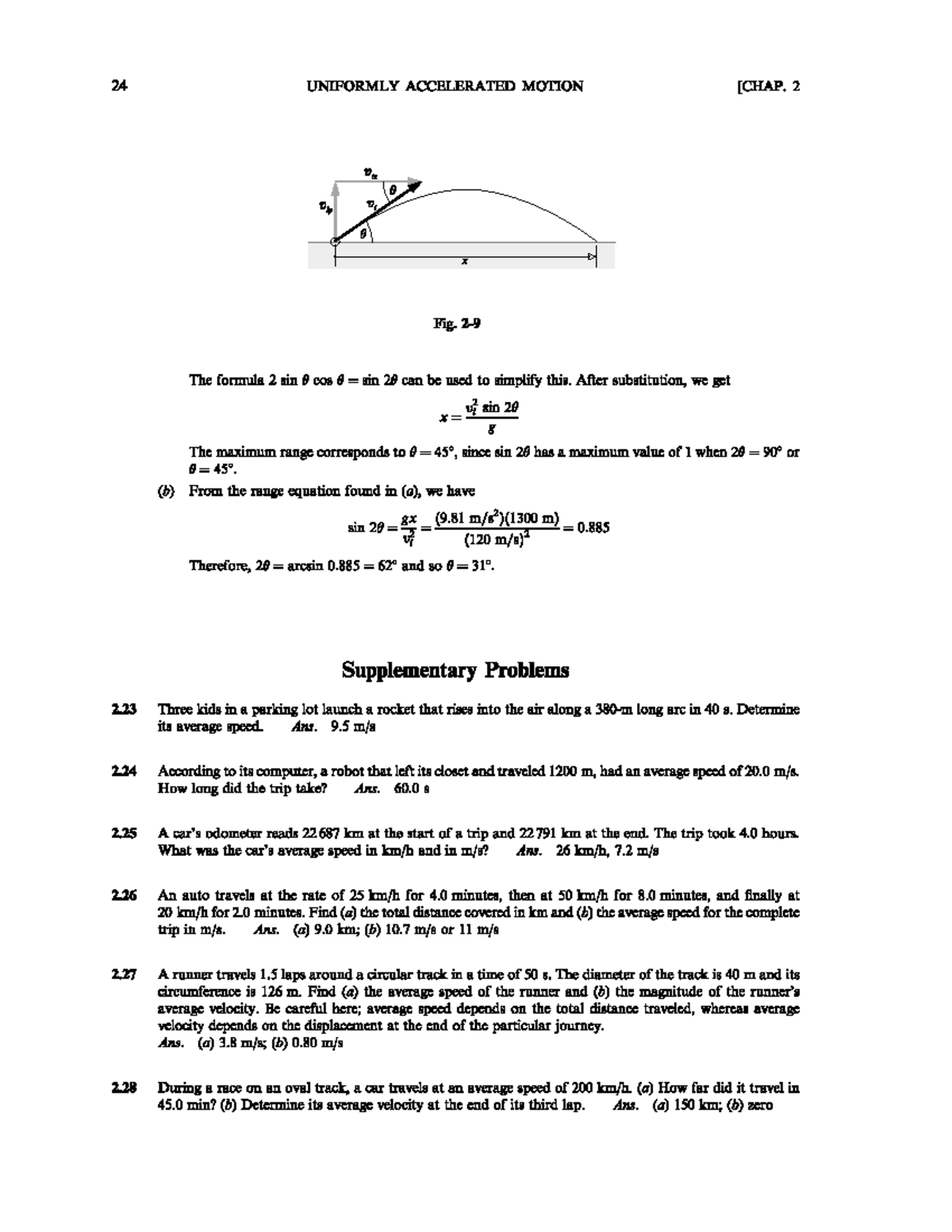 Practice Problems on Kinematics - 24 UNIFORMLY ACCELERATED MOTION 2 Vix ...