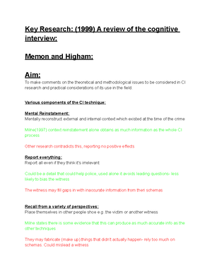 Classic study Raine et al (1997) - Generalisability +A large sample ...