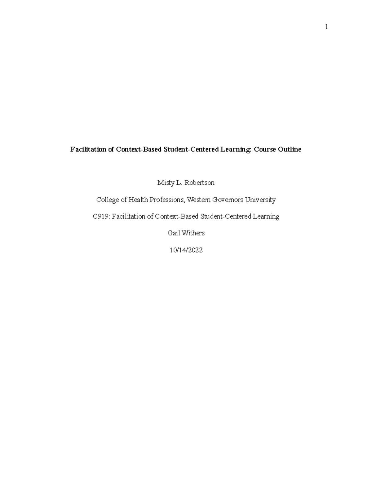 C919 MGP Task 1 Overview of Context-Based Student-Centered Learning ...