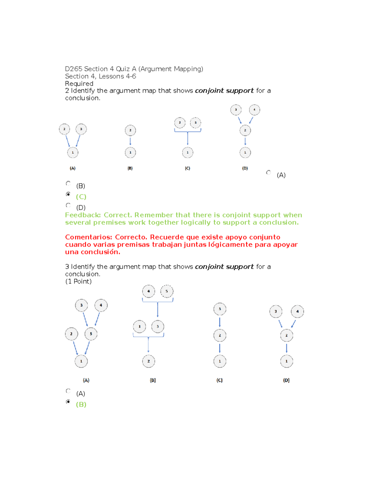 D265 Section 4 Quiz A: Understanding Argument Mapping Techniques - Studocu