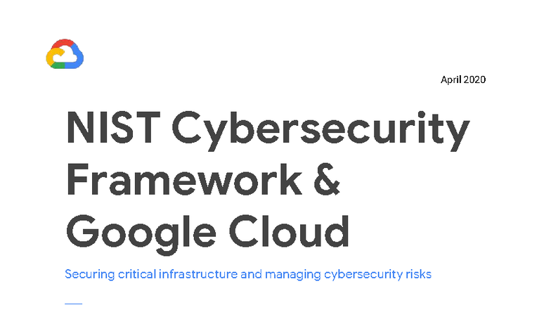 GCP NIST Cybersecurity Framework Implementation Guide - April 2020 ...