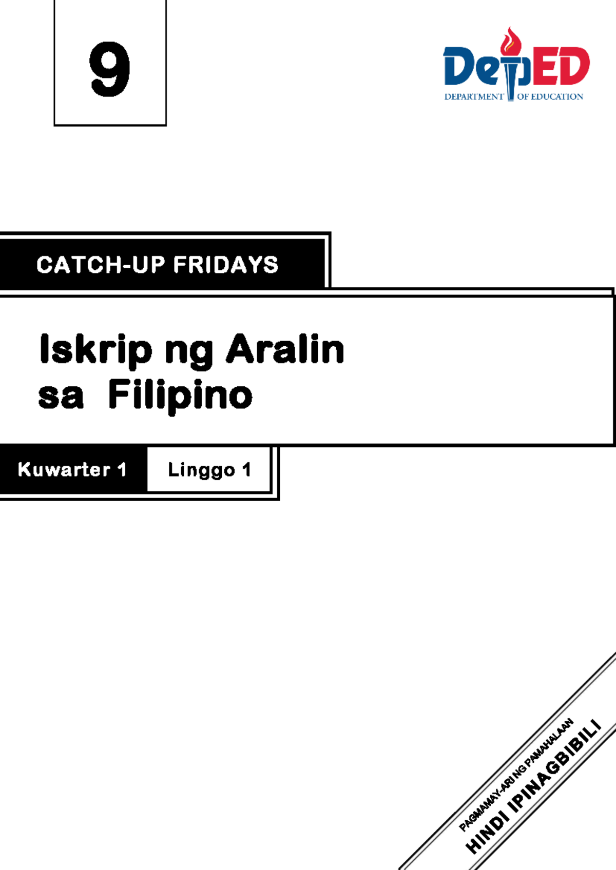 9 FRIDAYS Iskrip ng Aralin sa Filipino 9 Kuwarter 1 Linggo 1 - Studocu