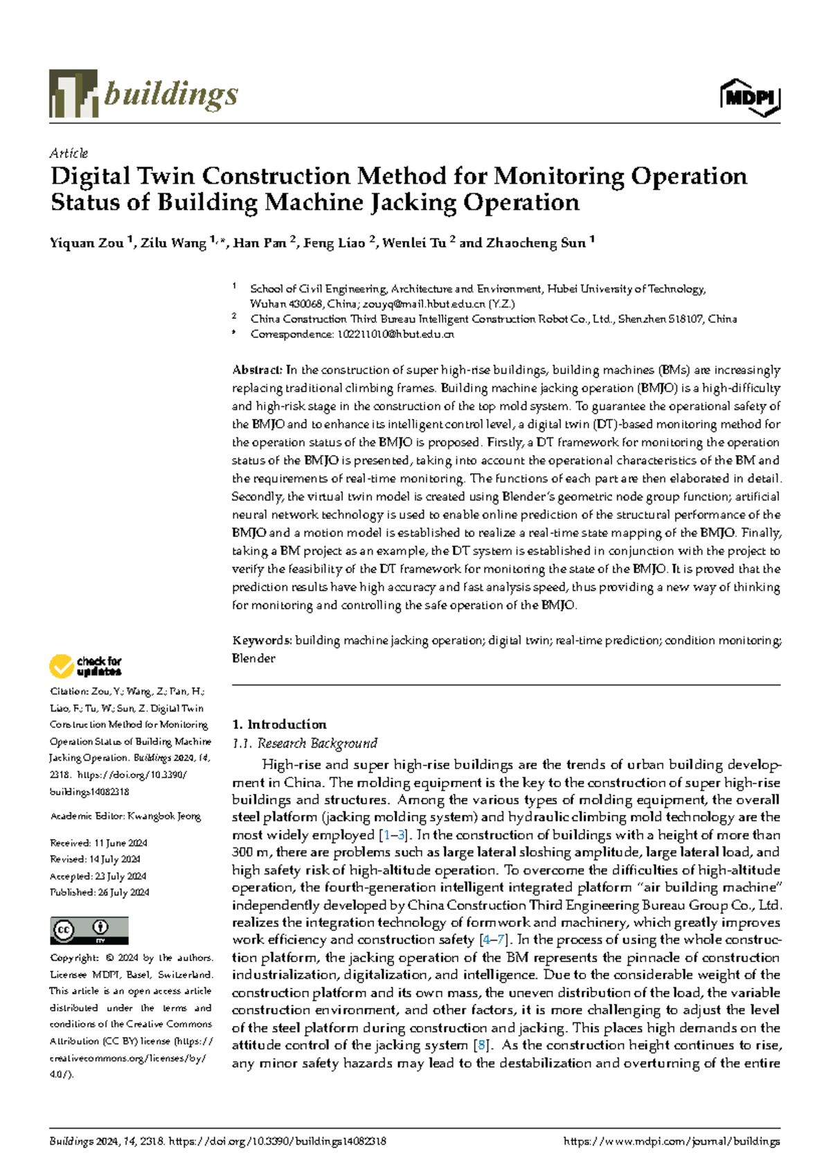 Digital Twin Method for Monitoring Building Machine Jacking Operations ...