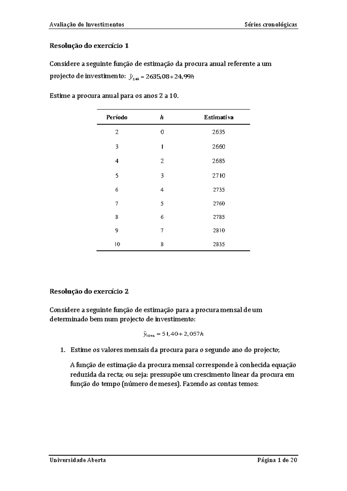Resolução de Exercícios de Séries Cronológicas - V06 - Studocu