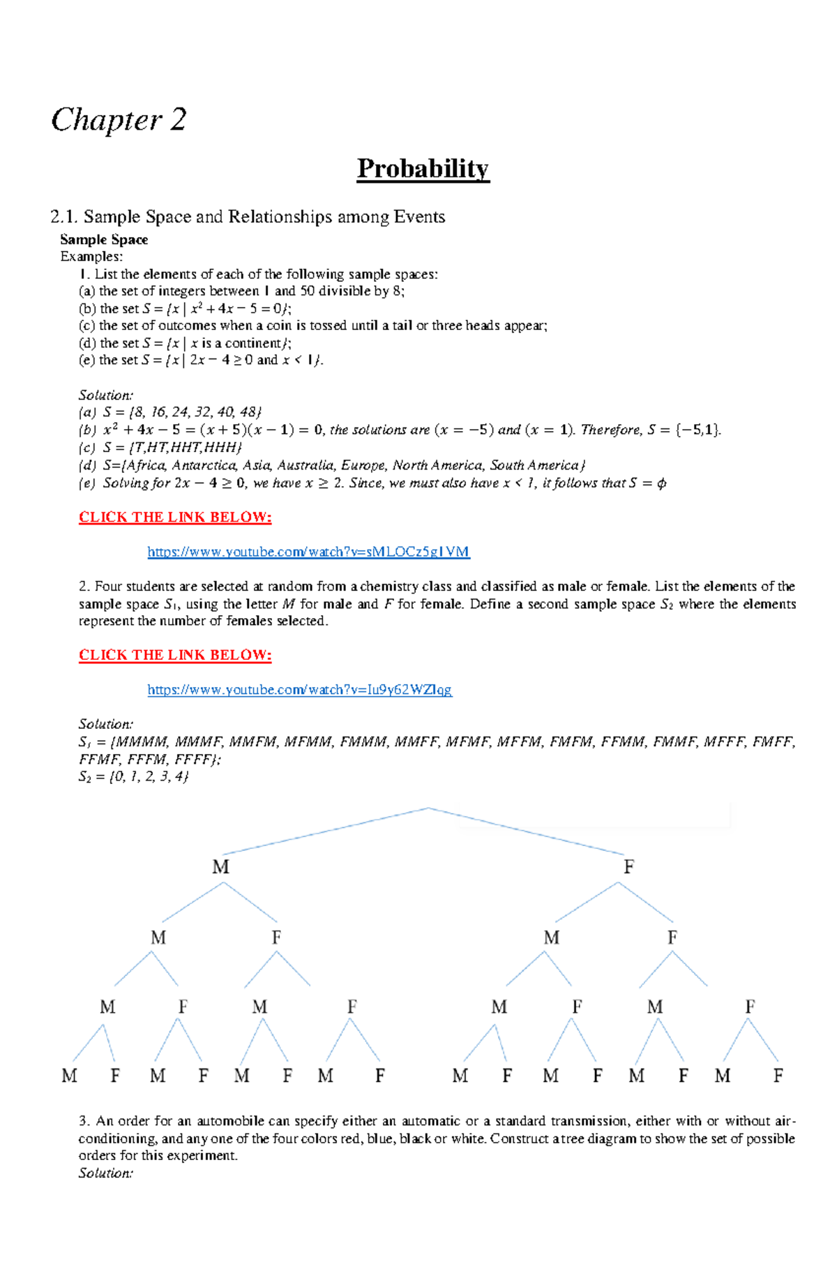 Chapter 2 Solutions: Sample Space & Probability Concepts - Hkdebkfk - Studocu