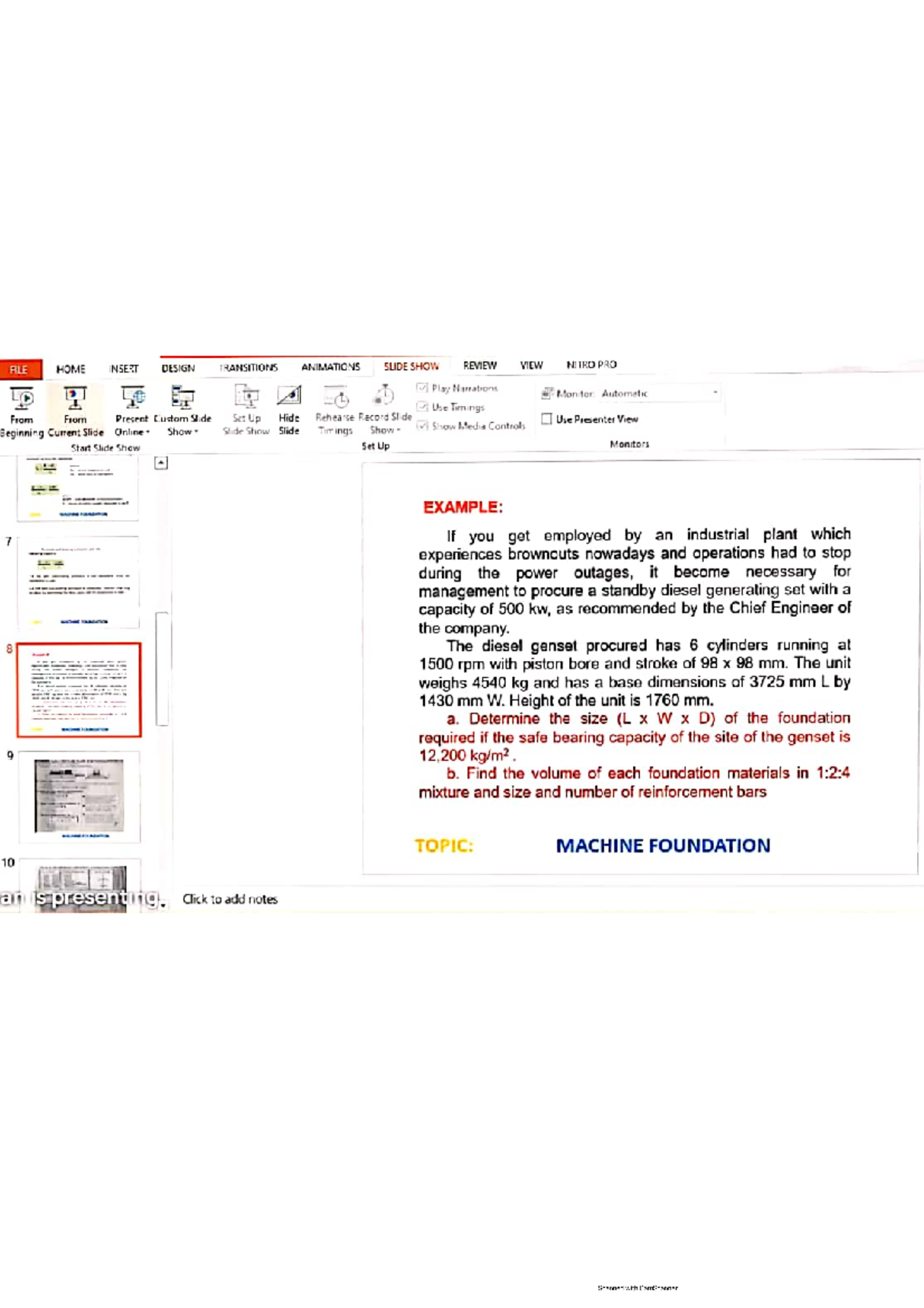 Machine Foundation Design Sample Problem Solutions and Guidelines - Studocu
