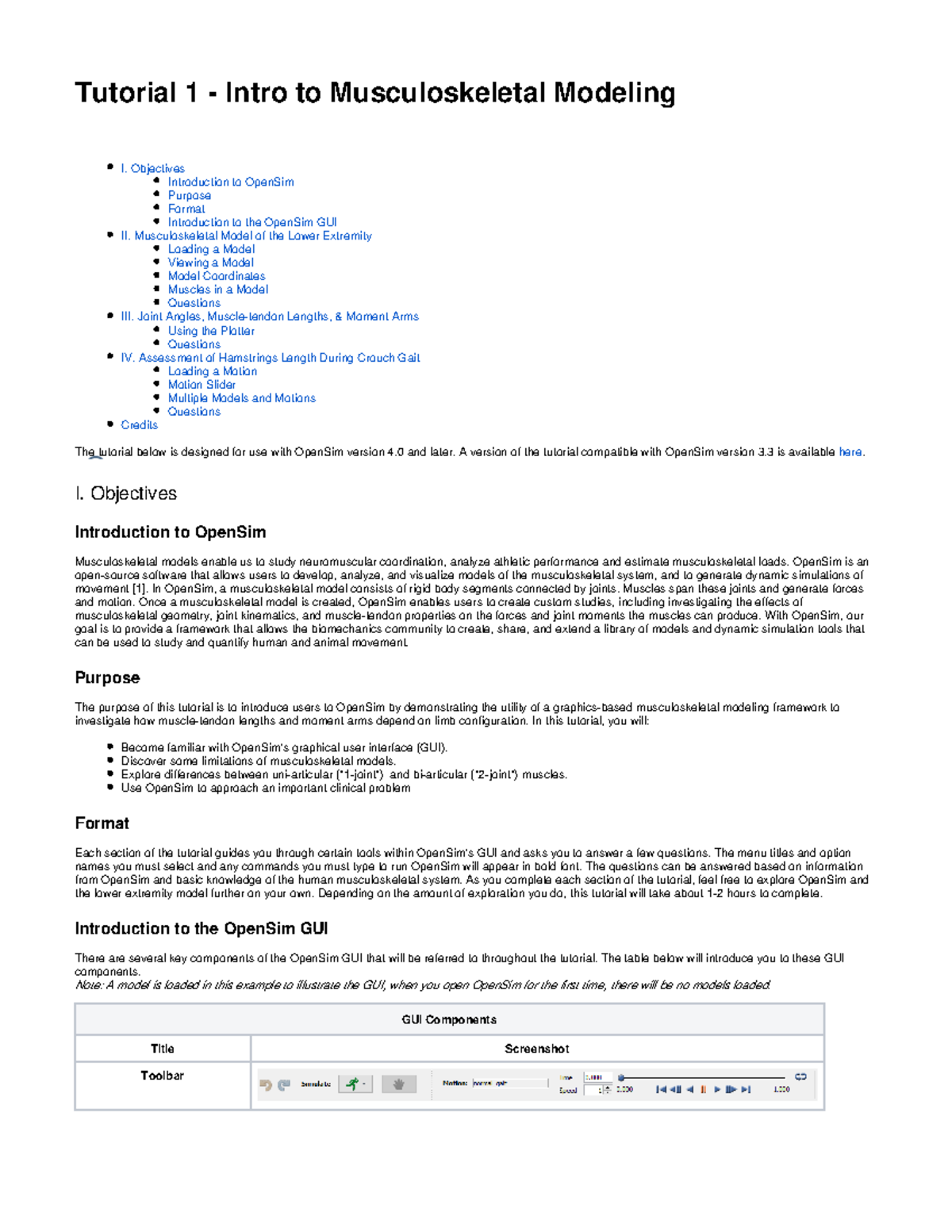 Open Sim Tutorial 1 Introto Musculoskeletal Modeling 2006 21 1355 62052 Tutorial 1 Intro To