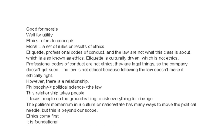 Ethics 101: Overview of Normative Theories & Foundations - Studocu