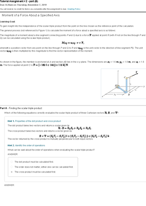 ES 1021 - Assignment 3 Part B - Tutorial Assignment # 3 - part (B) Due: 8:20am on Tuesday ...